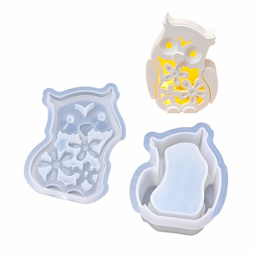 Силиконовая форма для абажура совы-S-Полый цветок