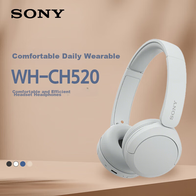 Sony WH-CH520 беспроводные вкладышевые наушники Bluetooth комфортная посадка сверхдолгий срок службы белый Цвет：Белый
