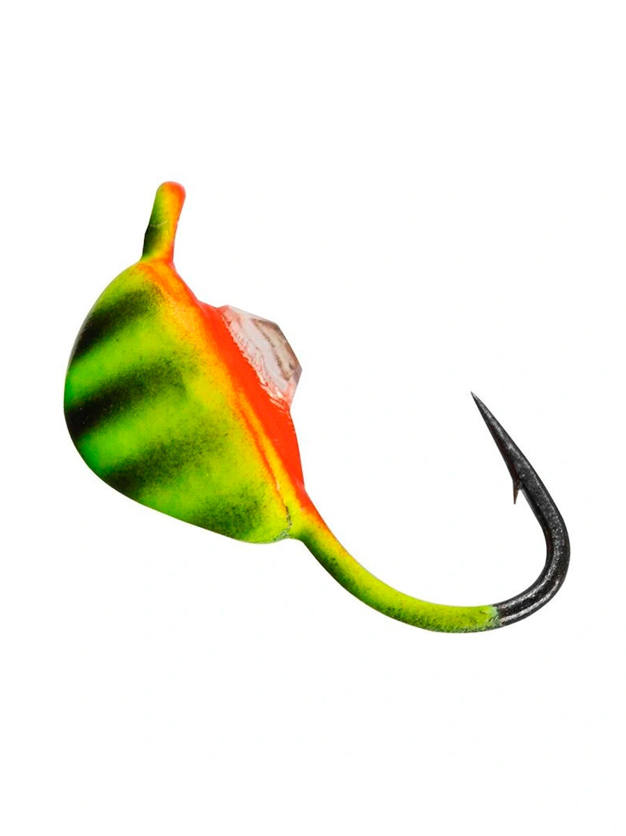 Мормышка Helios вольфрамовая Мидия с ушком крашеная 3мм 0,58гр 176 с камнем (MW-2430-176), 10 штук в упаковке