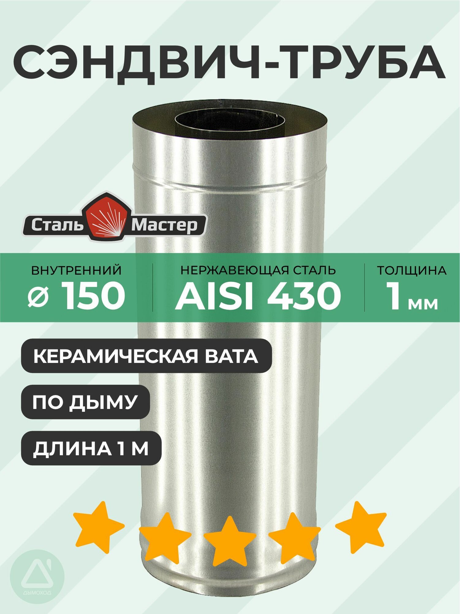 Сэндвич 150 / 220 1,0 м нерж 1 мм / оц супервул