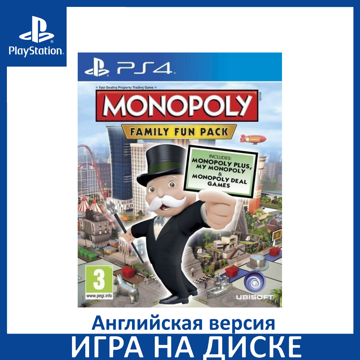 Игра Monopoly (Монополия) Family Fun Pack PS4 Английский язык Диск на PlayStation 4