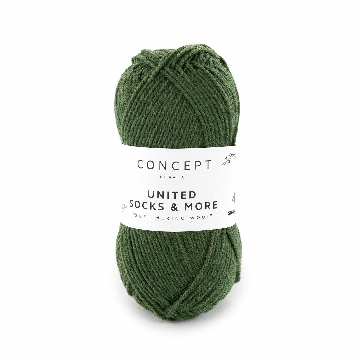 Носочная пряжа Concept by Katia UNITED Socks & More (008 Dark green) 1 моток 25 г/100 м