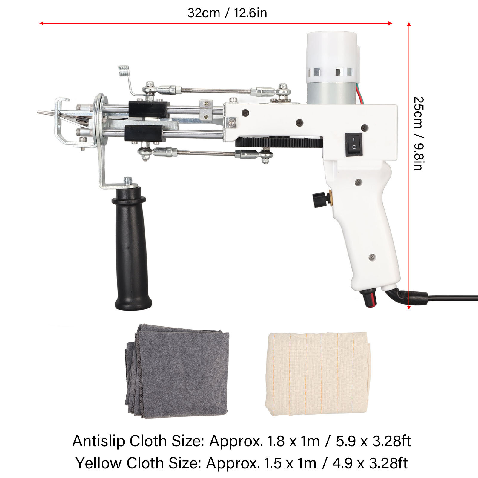 Машинка для тафтинга ковров с регулируемой скоростью, ручная электрическая, для DIY, 100240В, белая,