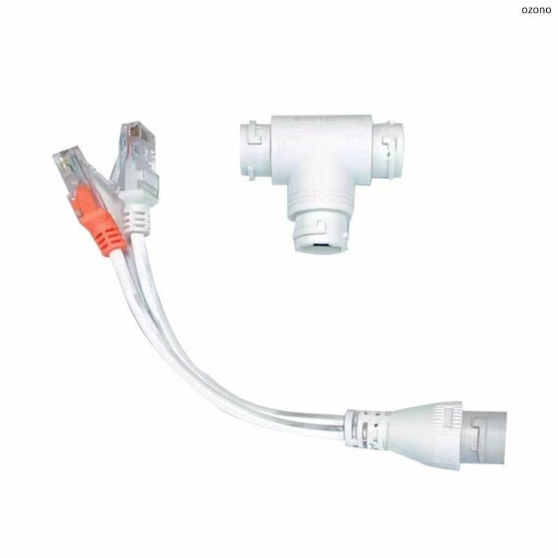 Сетевой разветвитель POE "Два в одном" Кабельный разъем для установки камеры безопасности Аксессуары с трехходовым разъемом RJ45