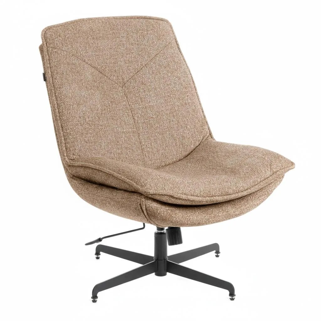 Кресло лаунж Cosmo Tetchair бежевый, ткань и металл, мягкое сиденье, без подлокотников