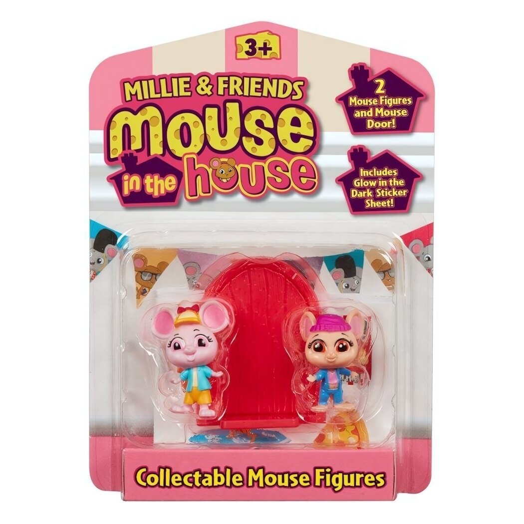 Фигурки коллекционные "Маус ин Хаус" Милли и Бабблистер, светящиеся наклейки, для детей от 3 лет