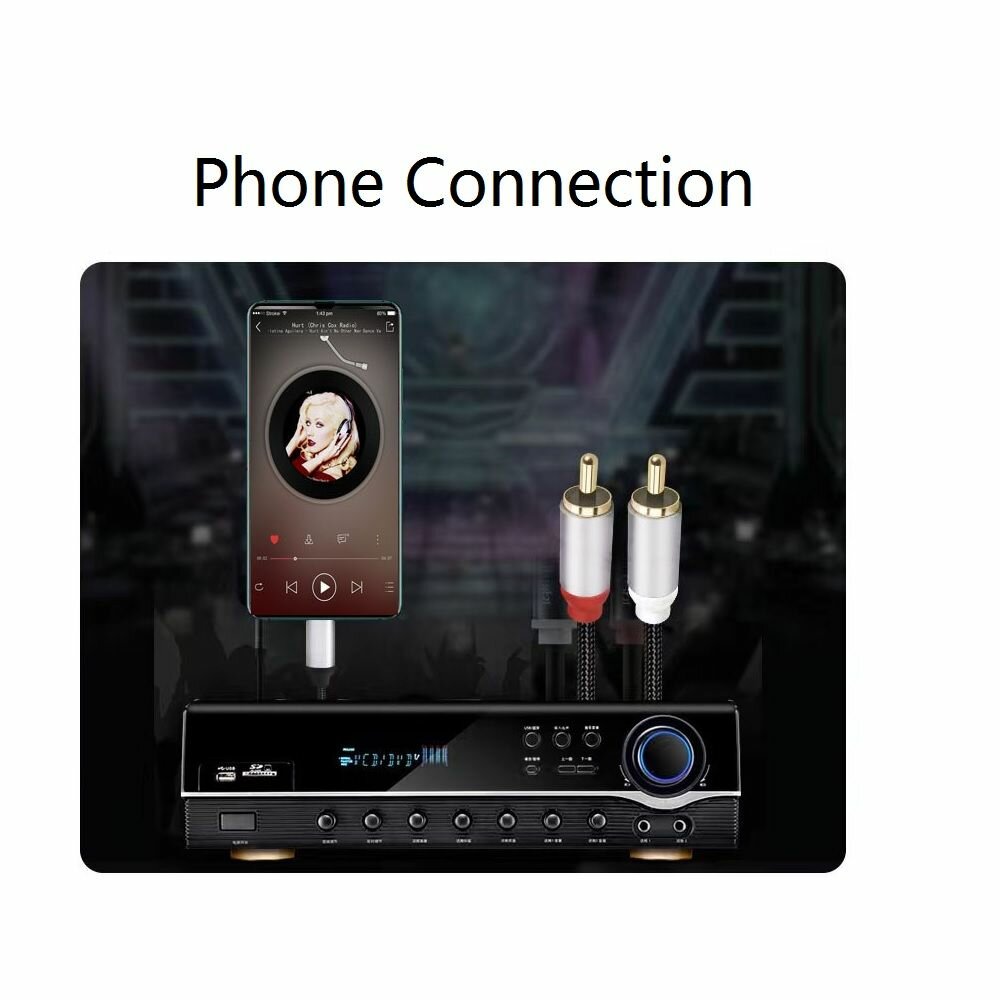 Двойной Разъем Rca To8-Pin Aux Стерео Y-Разветвительный Кабель Для Iphone