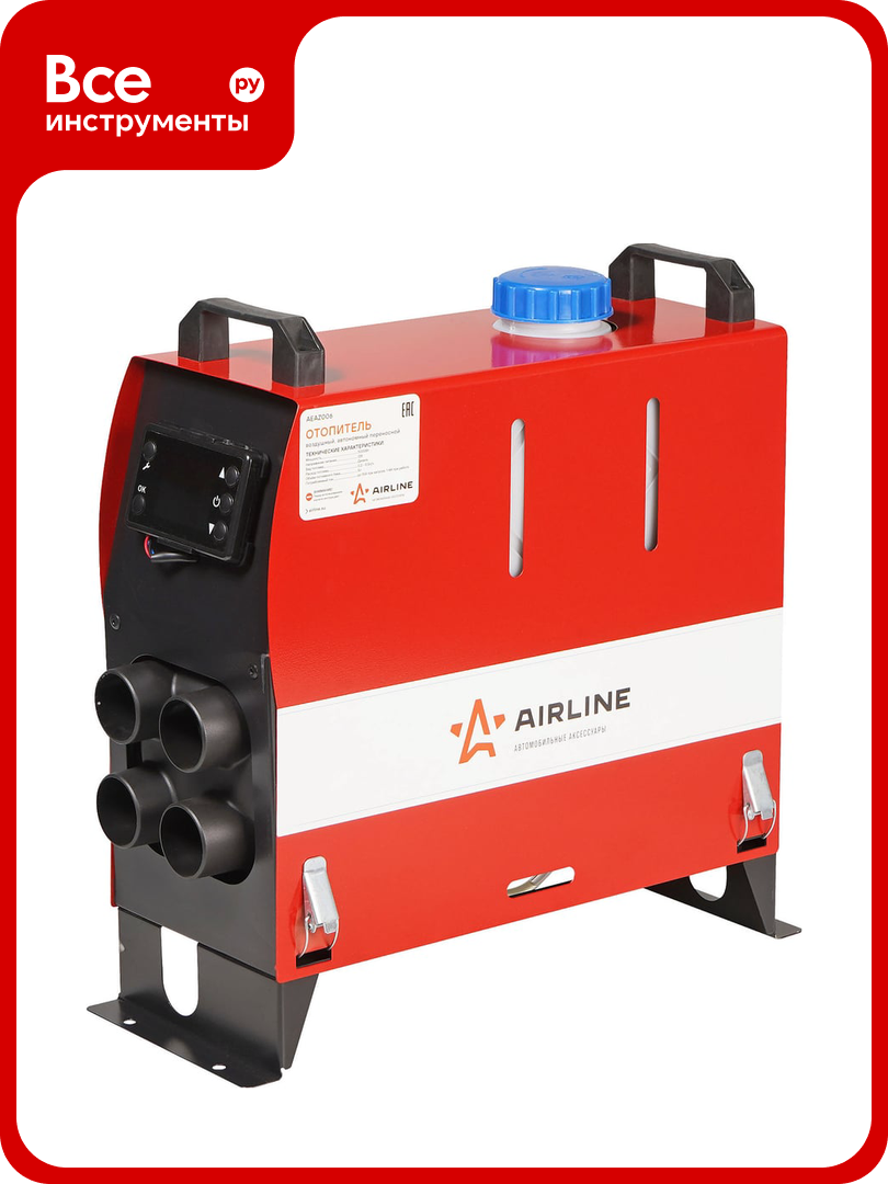 Воздушный автономный переносной отопитель Airline 12 В, 5000 Вт, дизель, металл. корпус (узкий) AEAZ006
