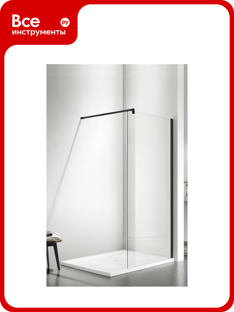 Душевое ограждение SANTREK AQUA Тour - SG-1400-С-Matt Black 1400x1950 стекло прозрачное 6мм, стильного и надежного