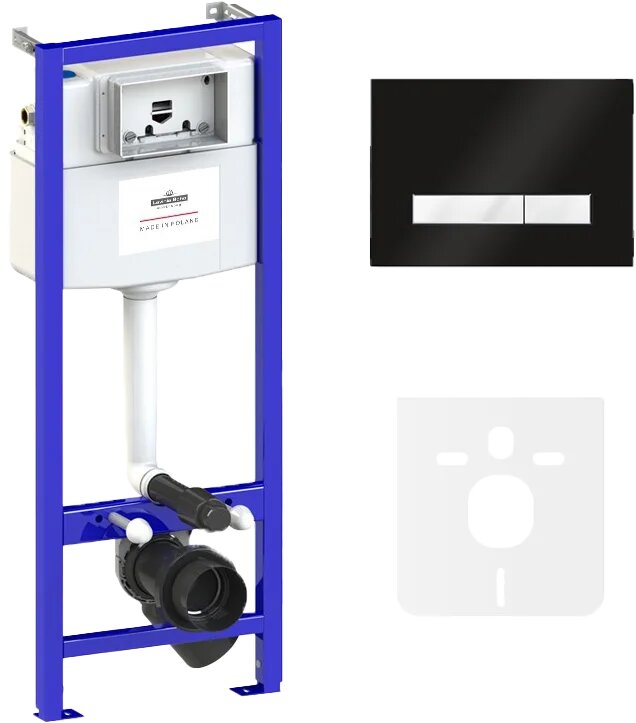 Инсталляция с кнопкой Lavinia Boho RelFix 77010019 42, 5 см, крепление к стене/к полу, кнопка для унитаза белая, глянцевая