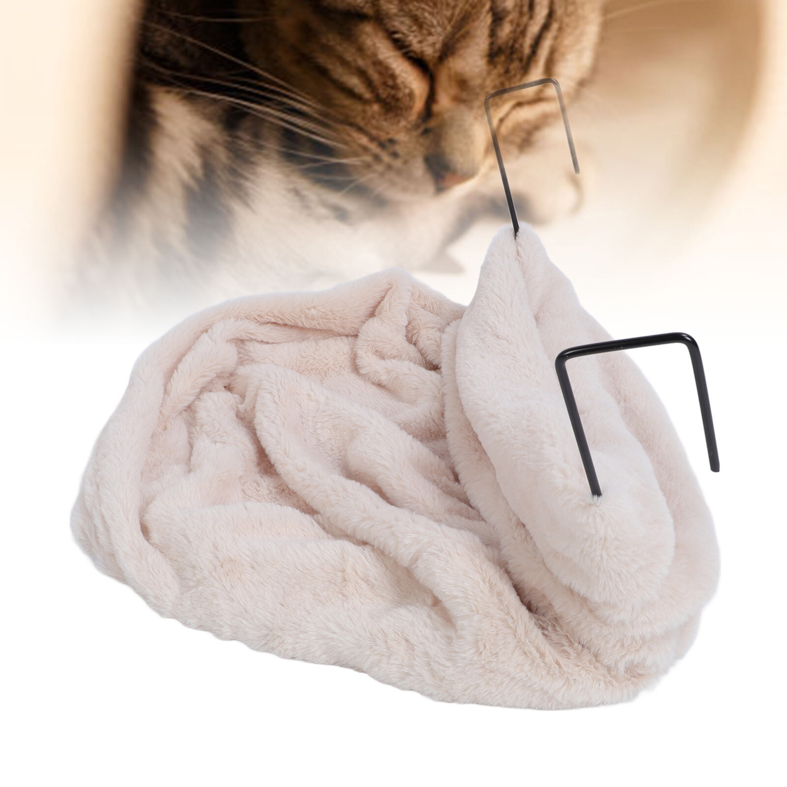 Кошачий гамак S-стиля, плюшевый, экономящий место, мягкий, теплый, улучшенный комфорт, кровать-гамак для кошек для дома, в помещении, бежевый