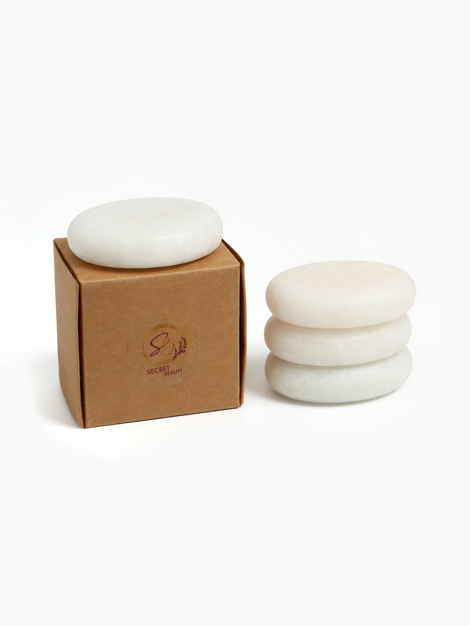 Камни для СПА 6x8 белый 4 шт, тип массажёра: массажный камень