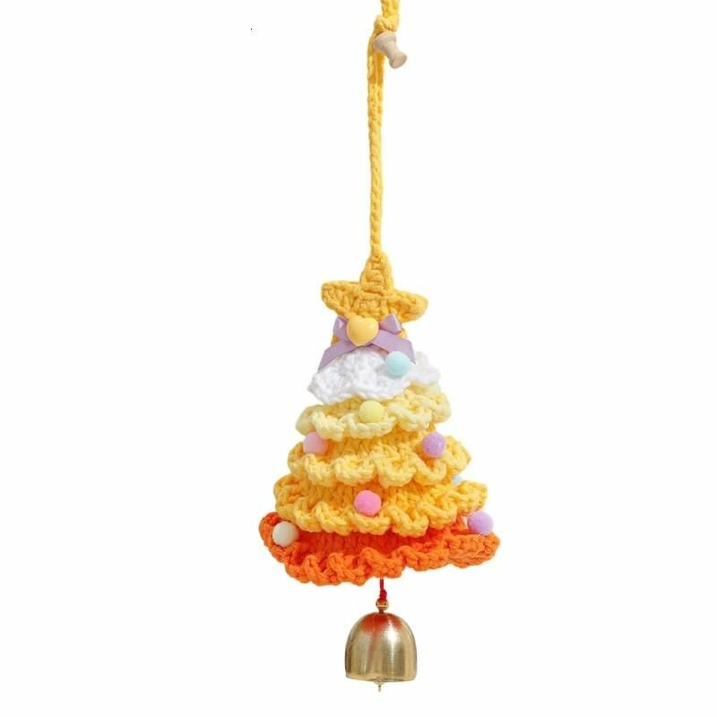 Вязаная ёлочная игрушка с колокольчиком, - Стиль G