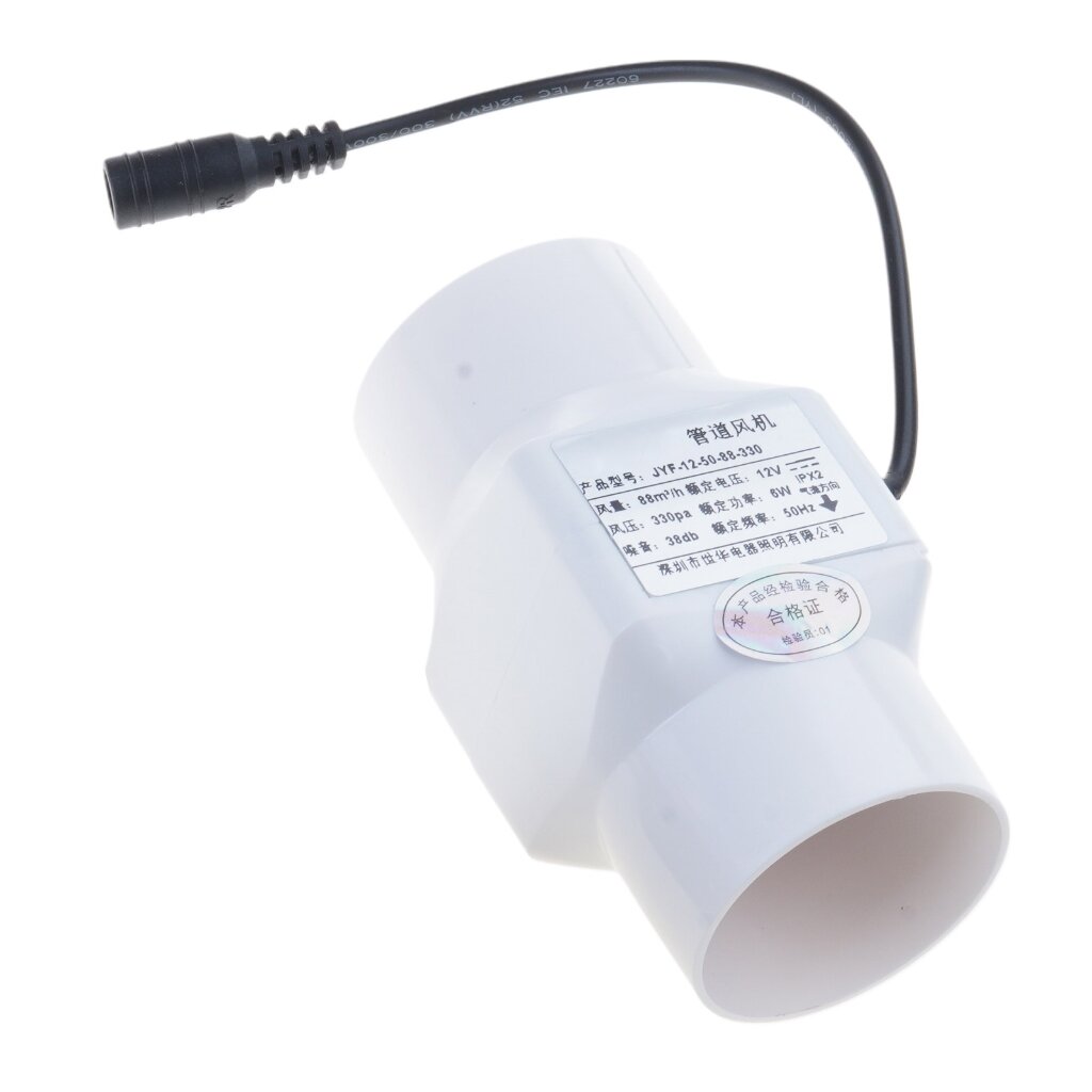 50 мм канальный вентилятор 12V 5,5x2,1 мм-6 Вт