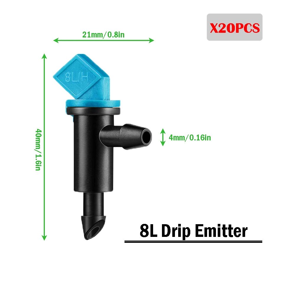 Капельные эмиттеры GI Yuling для орошения деревьев и кустарников, синий/черный, 2GPH Синий, B