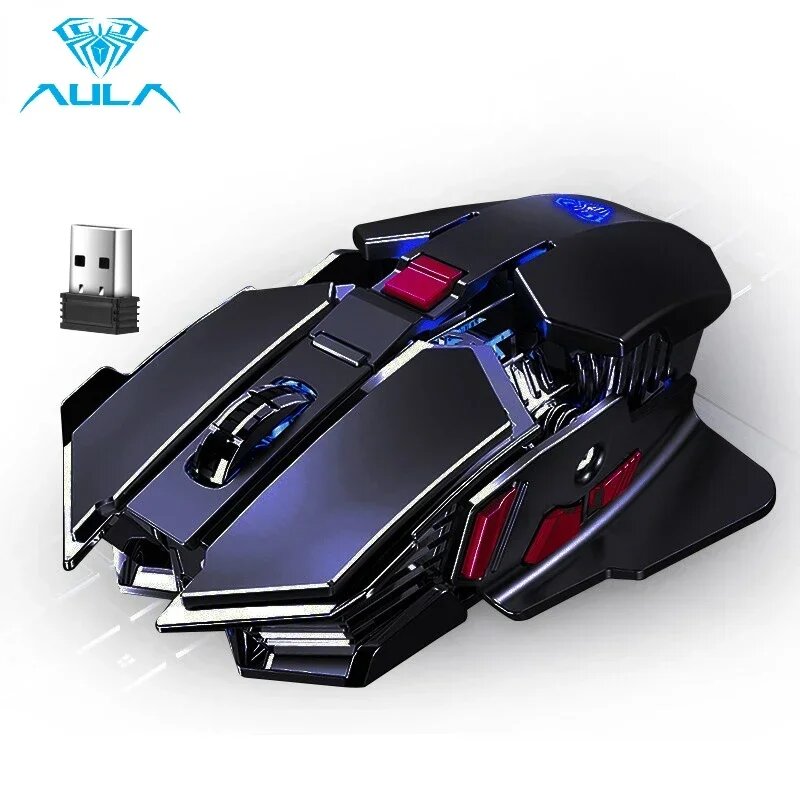 Беспроводная игровая мышь Aula Mecha Black