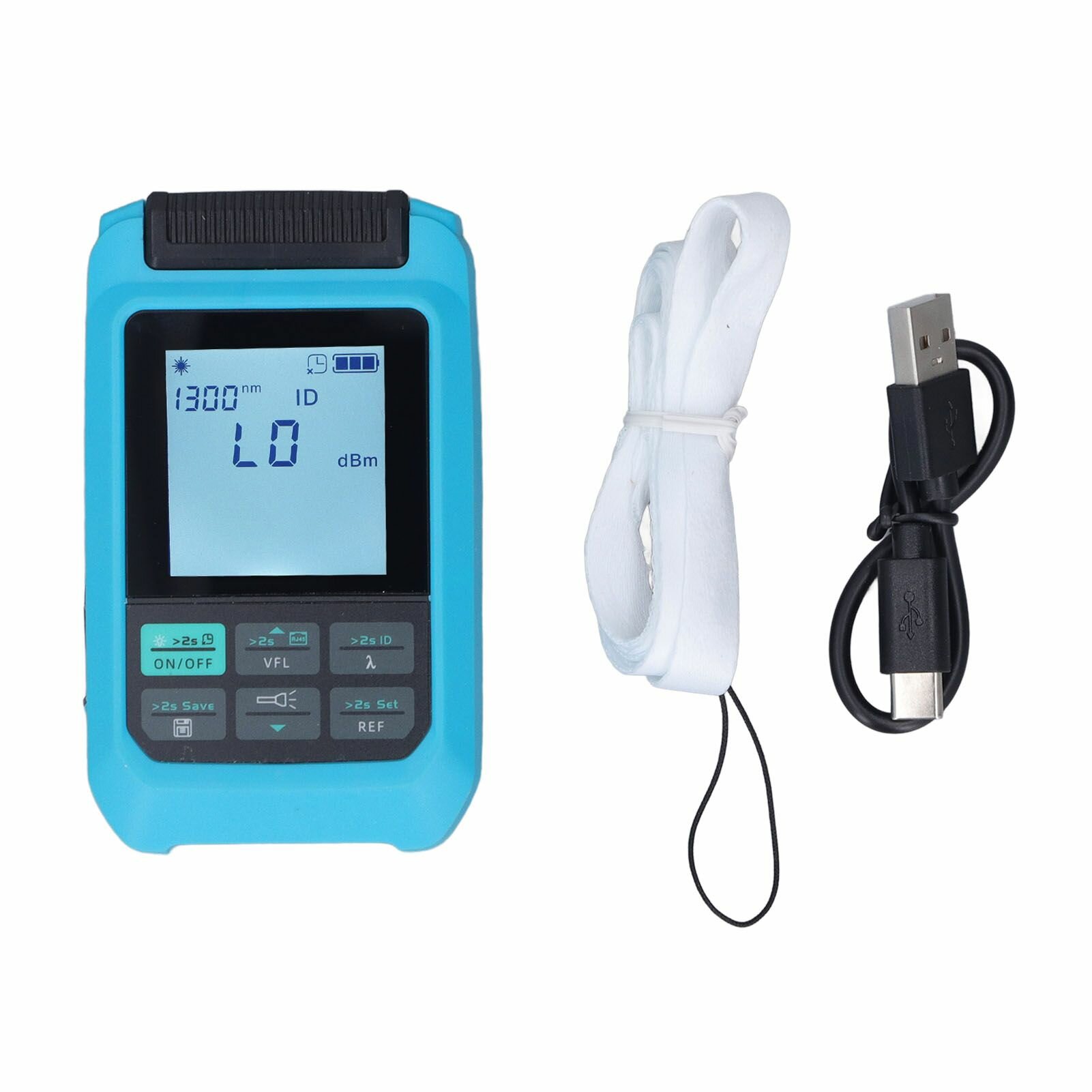 Измеритель оптической мощности. Ручной многофункциональный высокоточный тестер оптоволоконного сетевого кабеля 4 в 1, перезаряжаемый, 50 + 26 дБм.