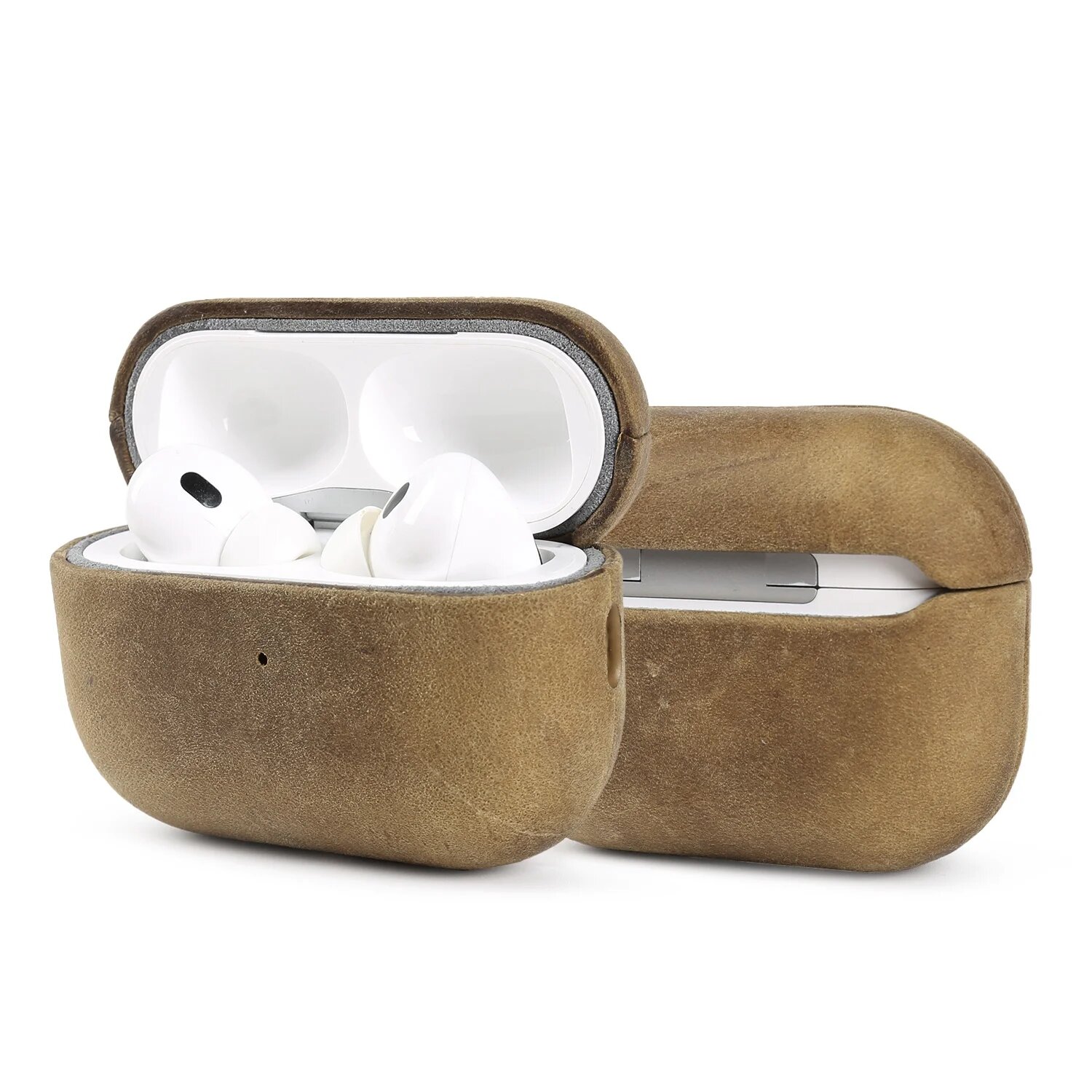 Чехол Crazy Horse из кожи для AirPods Pro 2 For Airpods Pro, Light Brown 3805