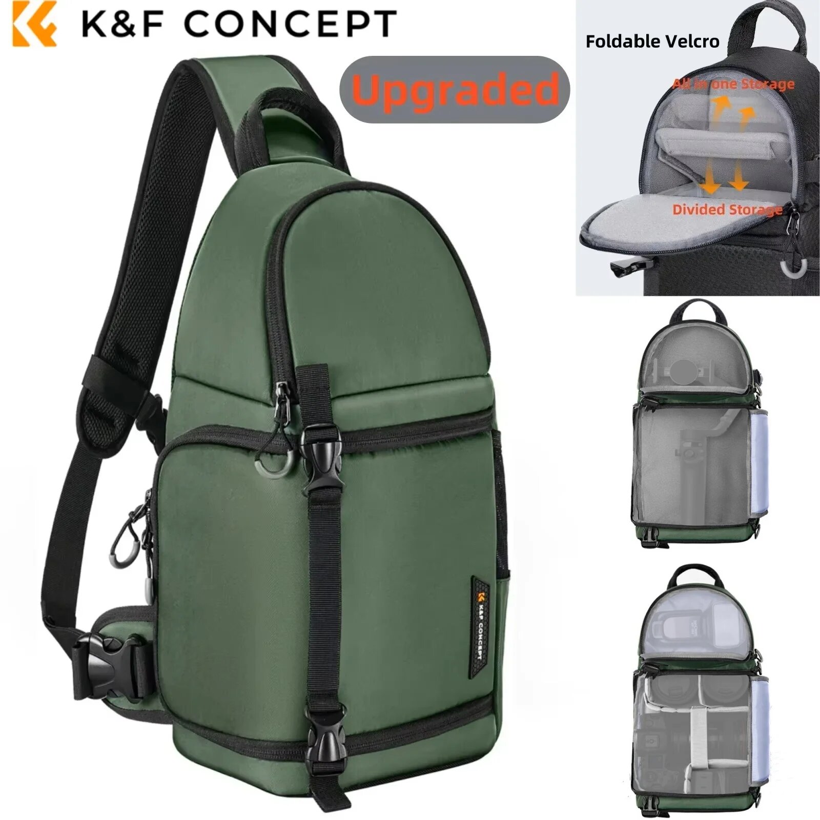 K&F CONCEPT Водонепроницаемая сумка-рюкзак для фотоаппарата Green