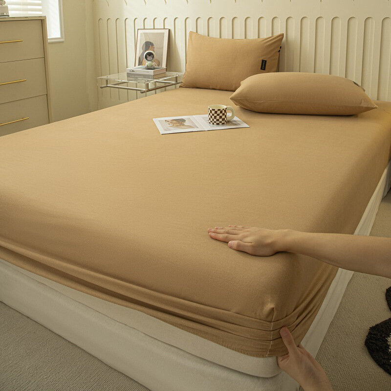 Утолщенный защитный чехол из простыни с начесом, однотонный наматрасник в японском стиле, полное покрытие для домашнего использования, двойной наматрасник Simmons,180*200cm