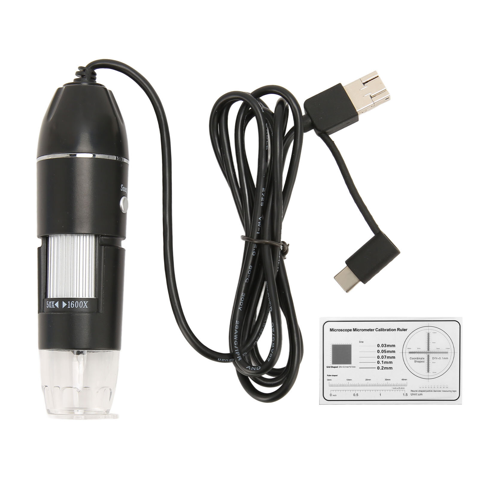 Цифровой микроскоп USB Тип C Micro USB 3 в 1 50x до 1600x увеличение 8 светодиодное увеличение камера для ноутбука для мобильного телефона ноутбука