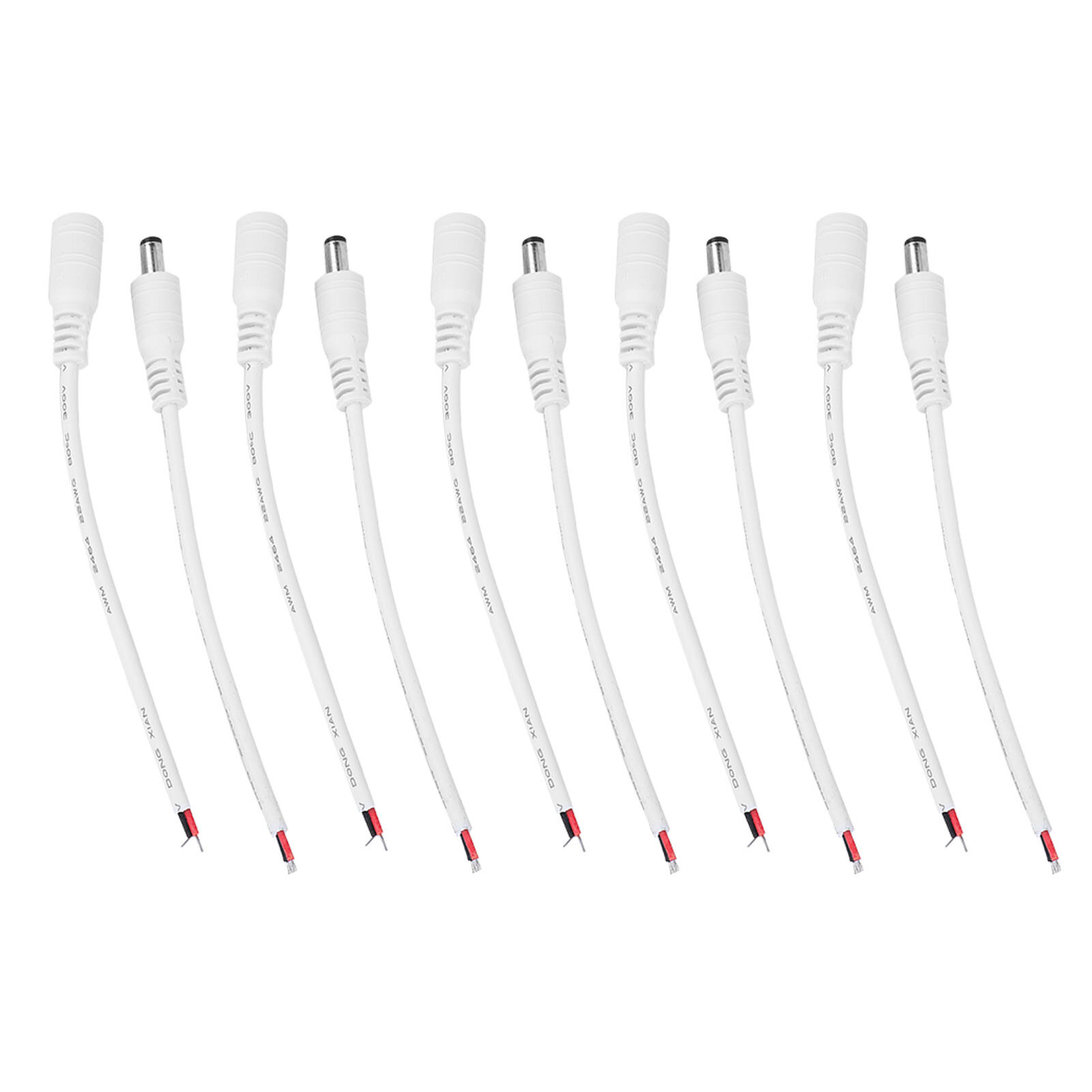 5 пар 5,5x2,1 мм штекер-гнездо DC разъем питания штекер-разъем (белый)