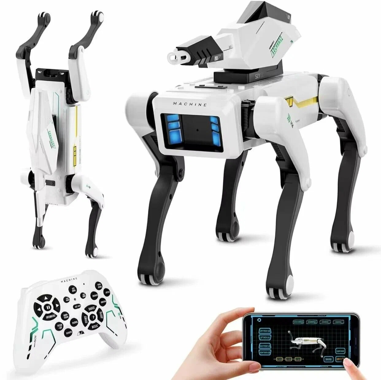 Умный робот собака с пушкой, интерактивная игрушка на пульте, голосовое управление +500 пуль