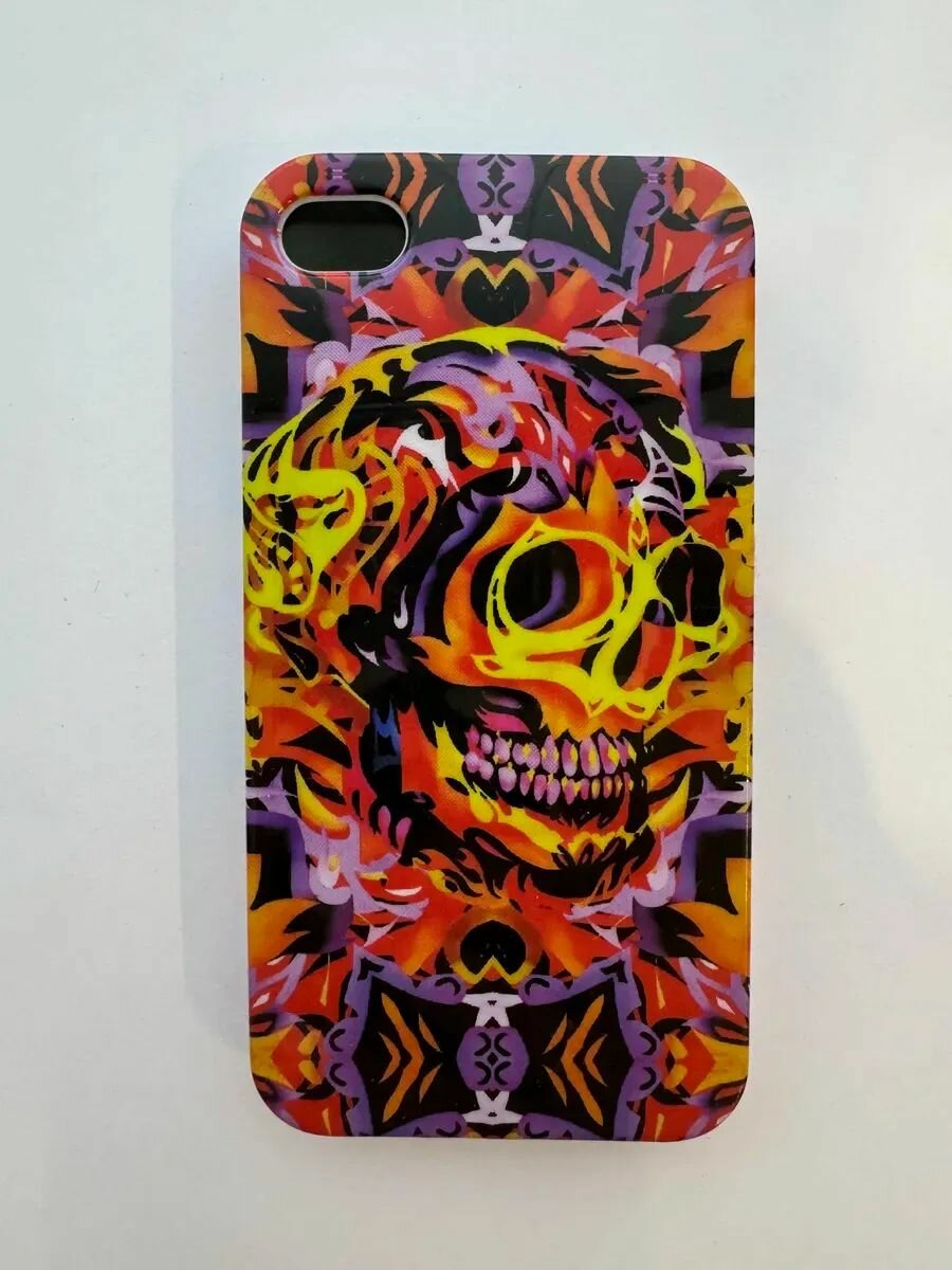 Чехол на iPhone 4 / 4S Огненный череп