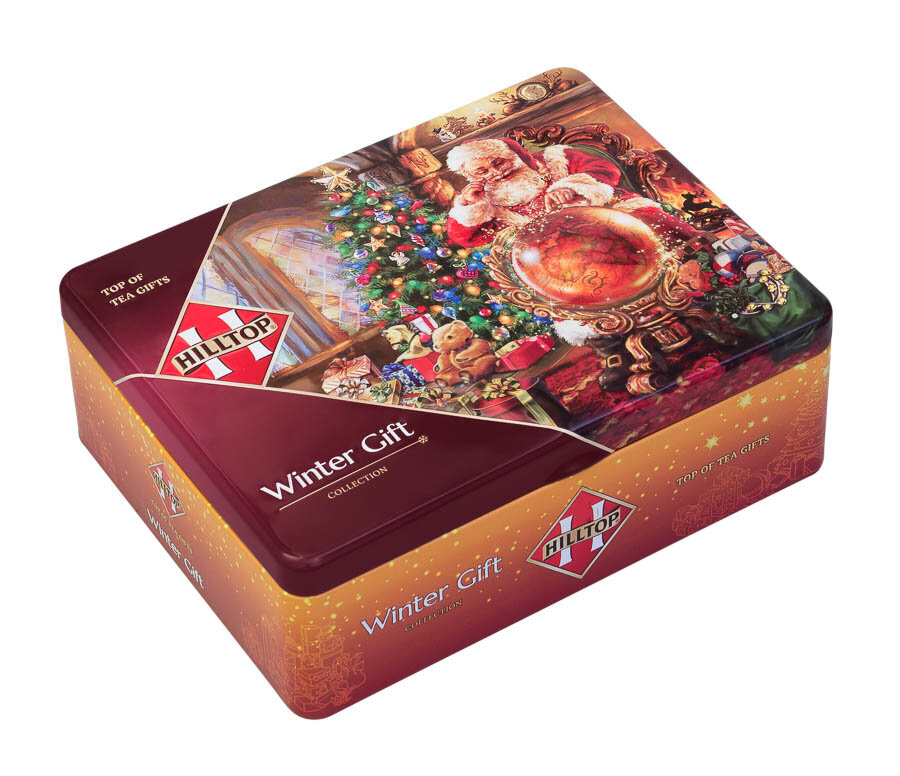 Hilltop Шкатулка География чудес (4 вида по 50гр) Трад. Цейлона/1001 ночь/Зим. вишня/Кит. зел. чай , 200гр