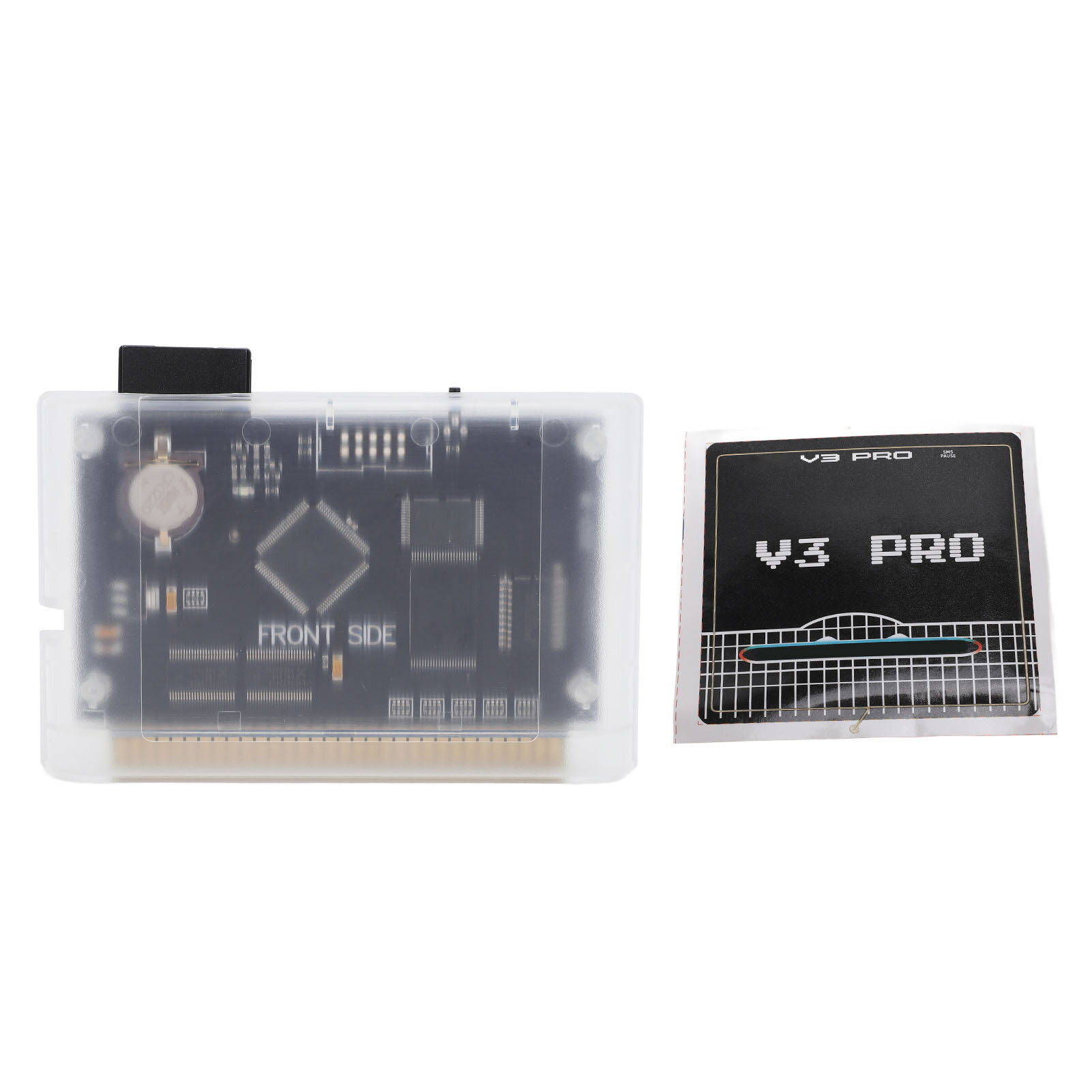 Игровой картридж для Mega Drive V3.0 Pro 3000 в 1 Игровой картридж для игровых консолей EDMD Remix MD V3 Прозрачный белый