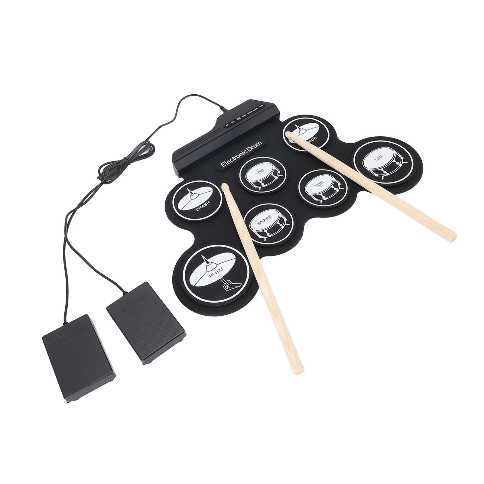 Ручной электронный барабан, портативный USB-диск, складной силиконовый ручной электронный барабан, джазовая барабанная установка для начинающих