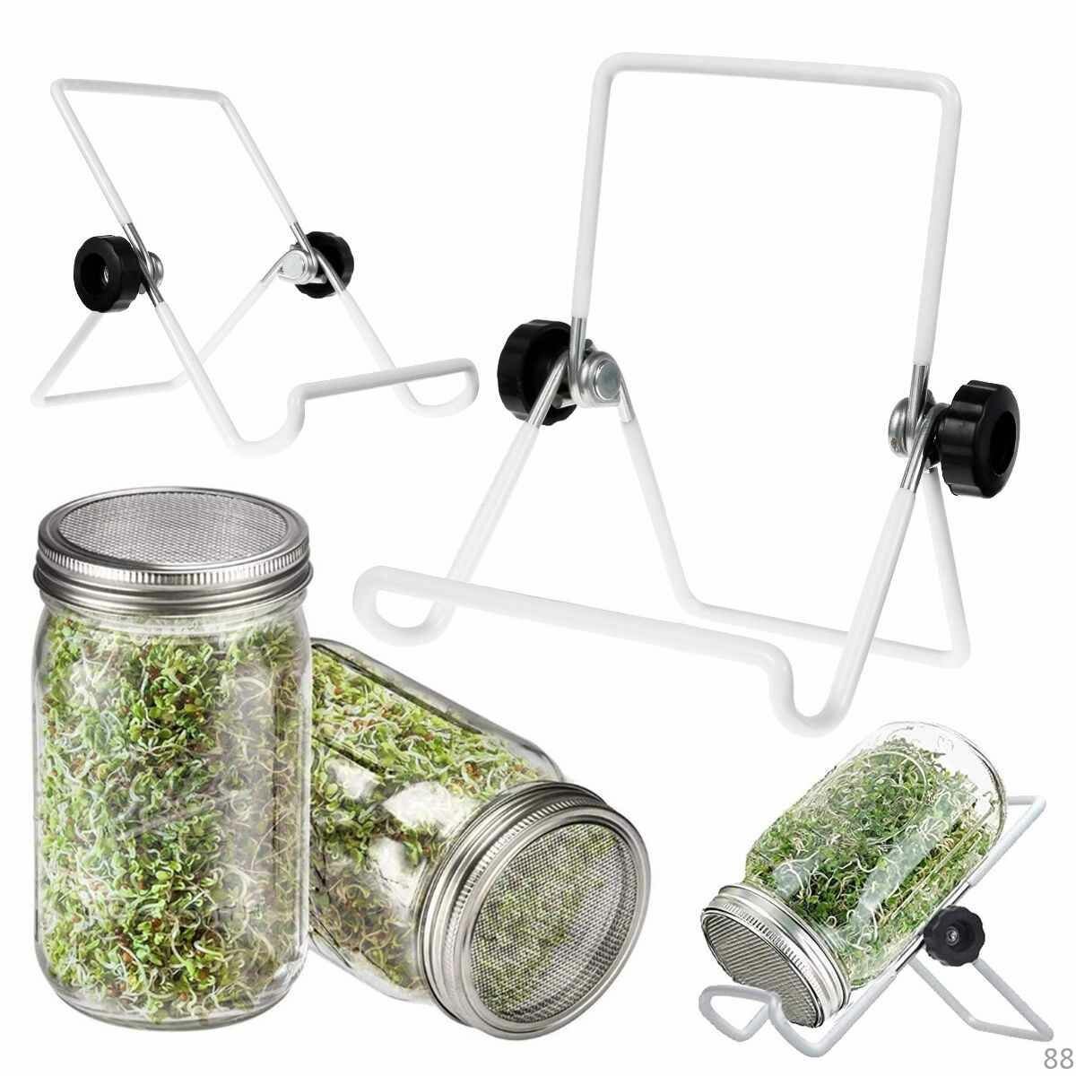 1 белый кронштейн, крышка для проращивания семян из нержавеющей стали