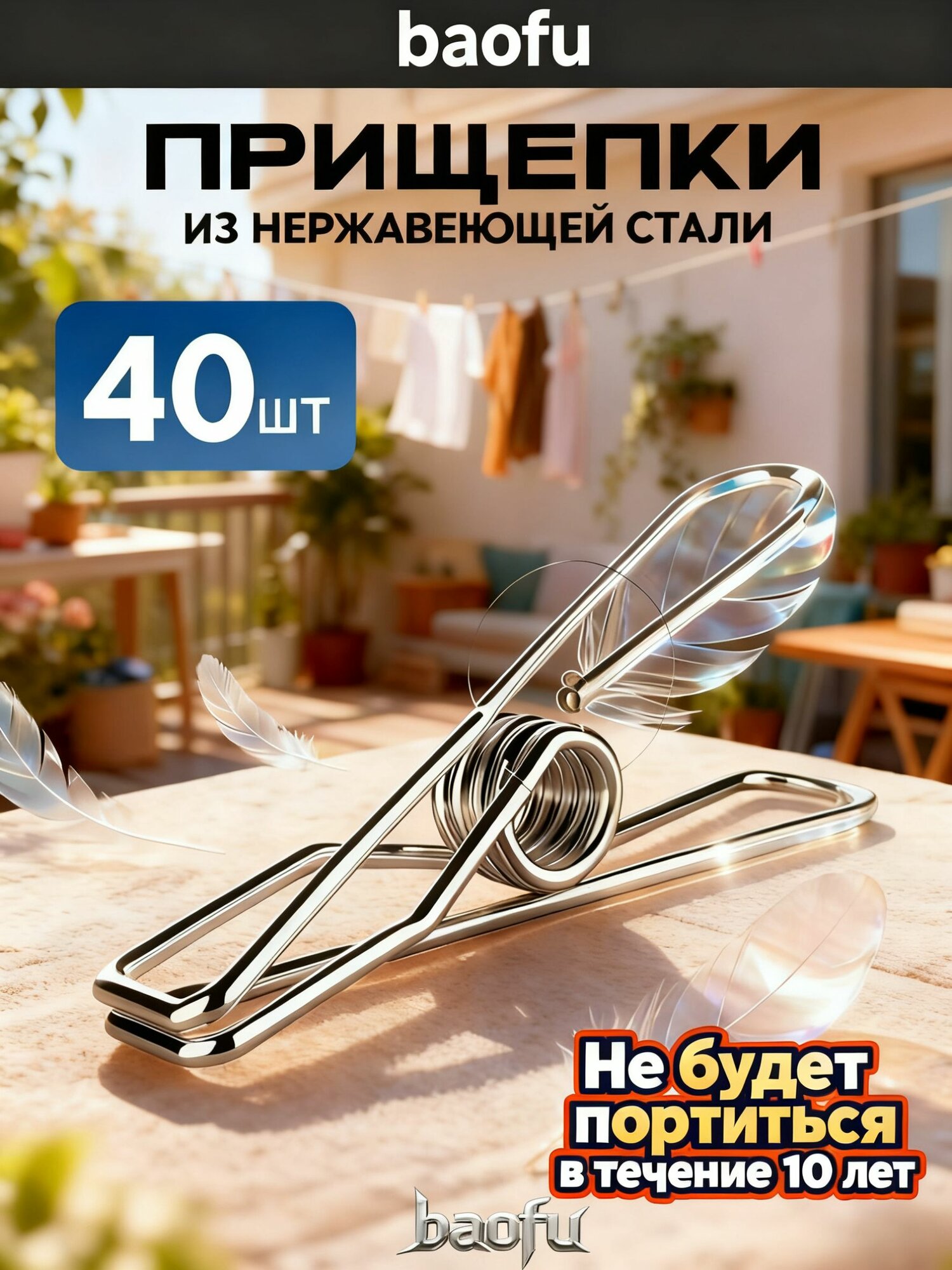 Зажим для одежды,40 шт.