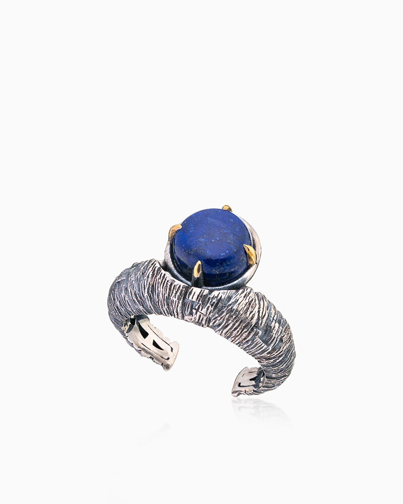 Кольцо, серебро, 925 проба, лазурит