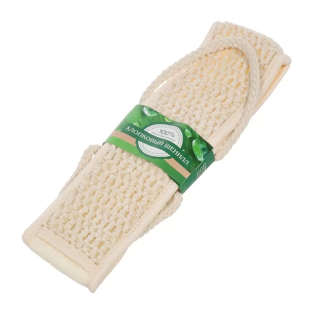 58710 Мочалка для тела BEAUTY STYLE пояс из люфы/светлая