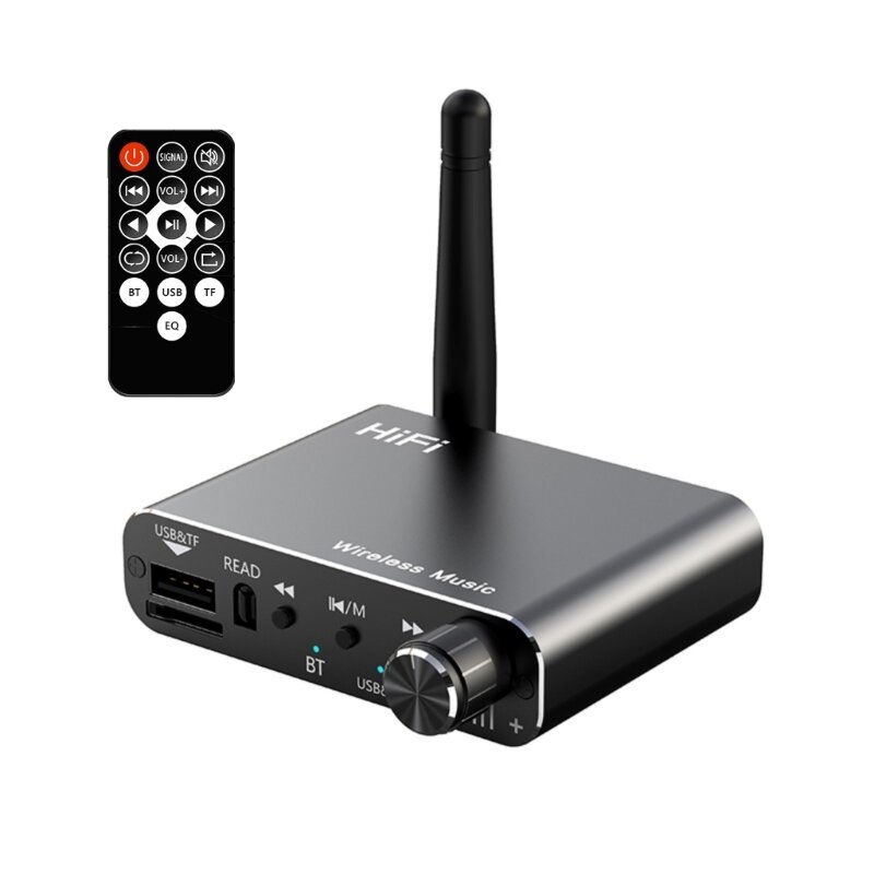 Мини-Bluetooth-совместимый Аудиоадаптер 5.4 для Автомобильного Домашнего Аудиоприемника С Низкой Задержкой, Поддержка Двойного устройства С дистанционным управлением