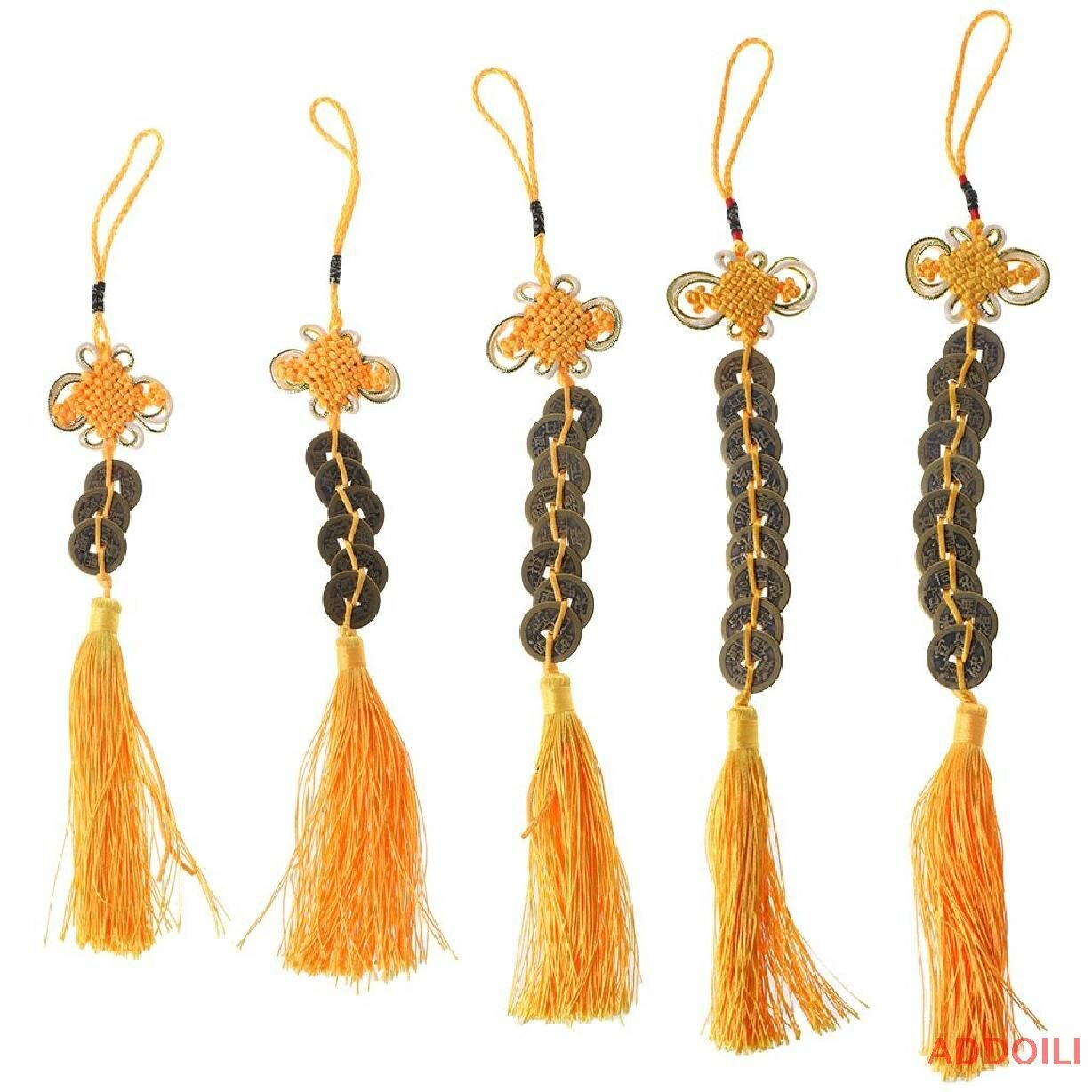 Чистая медь медная монета Китайский узел-Монета девяти императоров-Красный узел