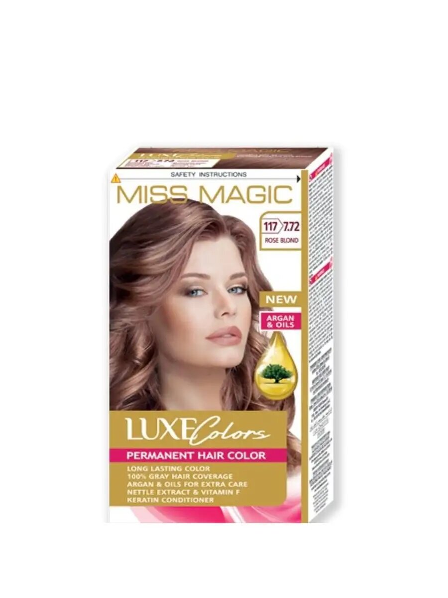 Miss Magic Стойкая краска для волос "LUXE COLORS" 117/7.72- розово-русый