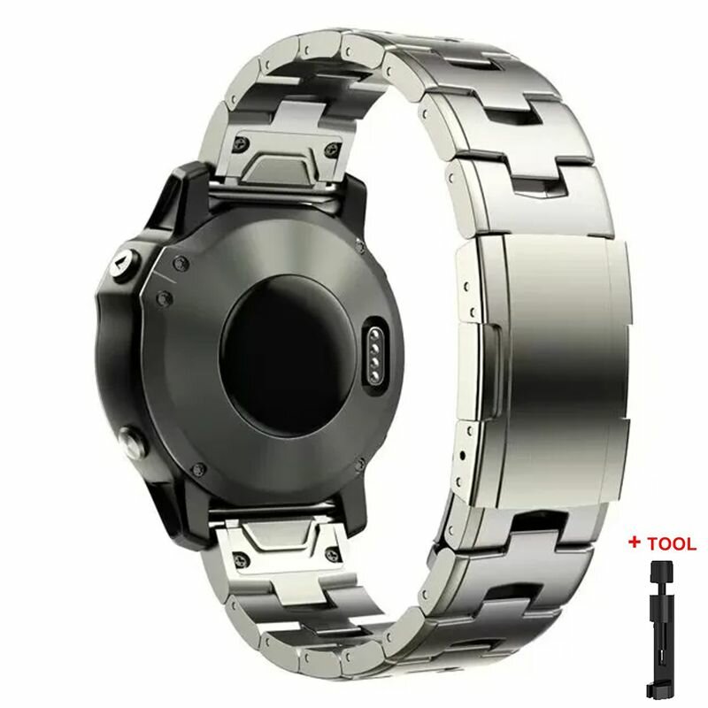 22 мм 26 мм браслет из титанового сплава для Garmin Fenix7X/6X pro/5X/3HR, мужчины Роскошный металлический ремешок для Forerunner/MK2 Tactix Delta 935 945-ROMIKY