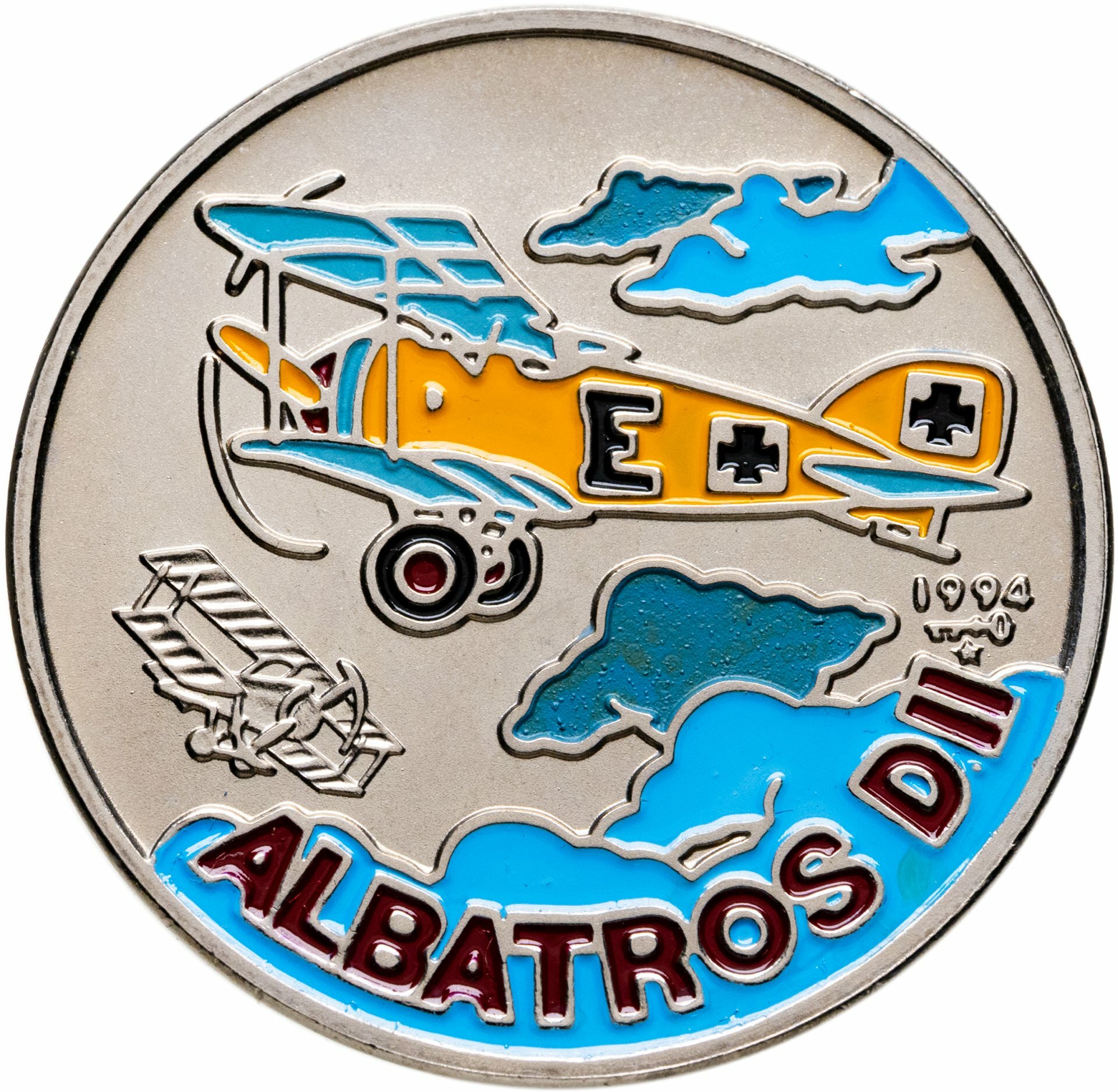 Куба 1 песо peso 1994 "Известный самолёты - Albatros D II", Сталь, в сохранности UNC