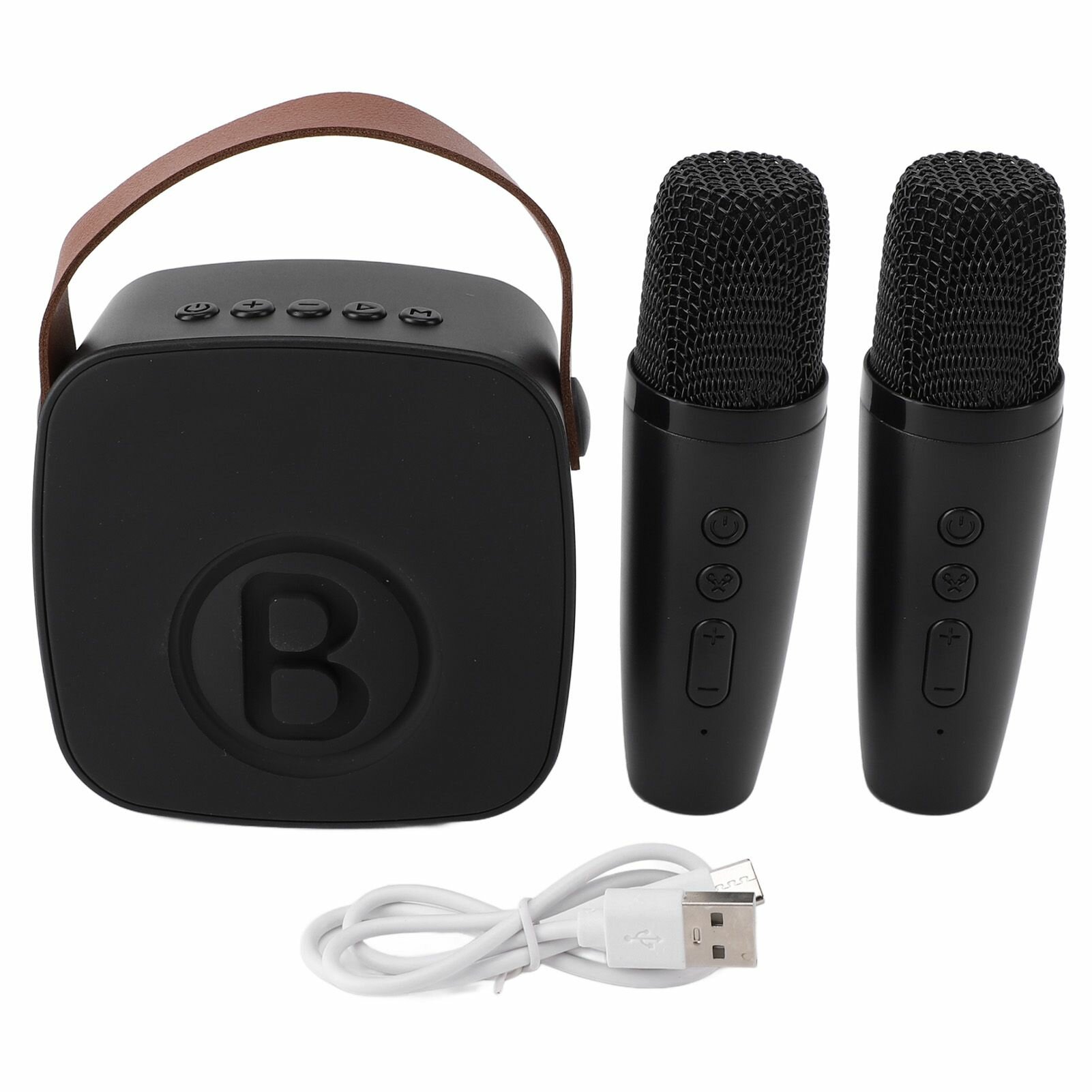 Портативный Bluetooth детский караоке-динамик профессиональный мини караоке-машина для ребенка черный двойной микрофон