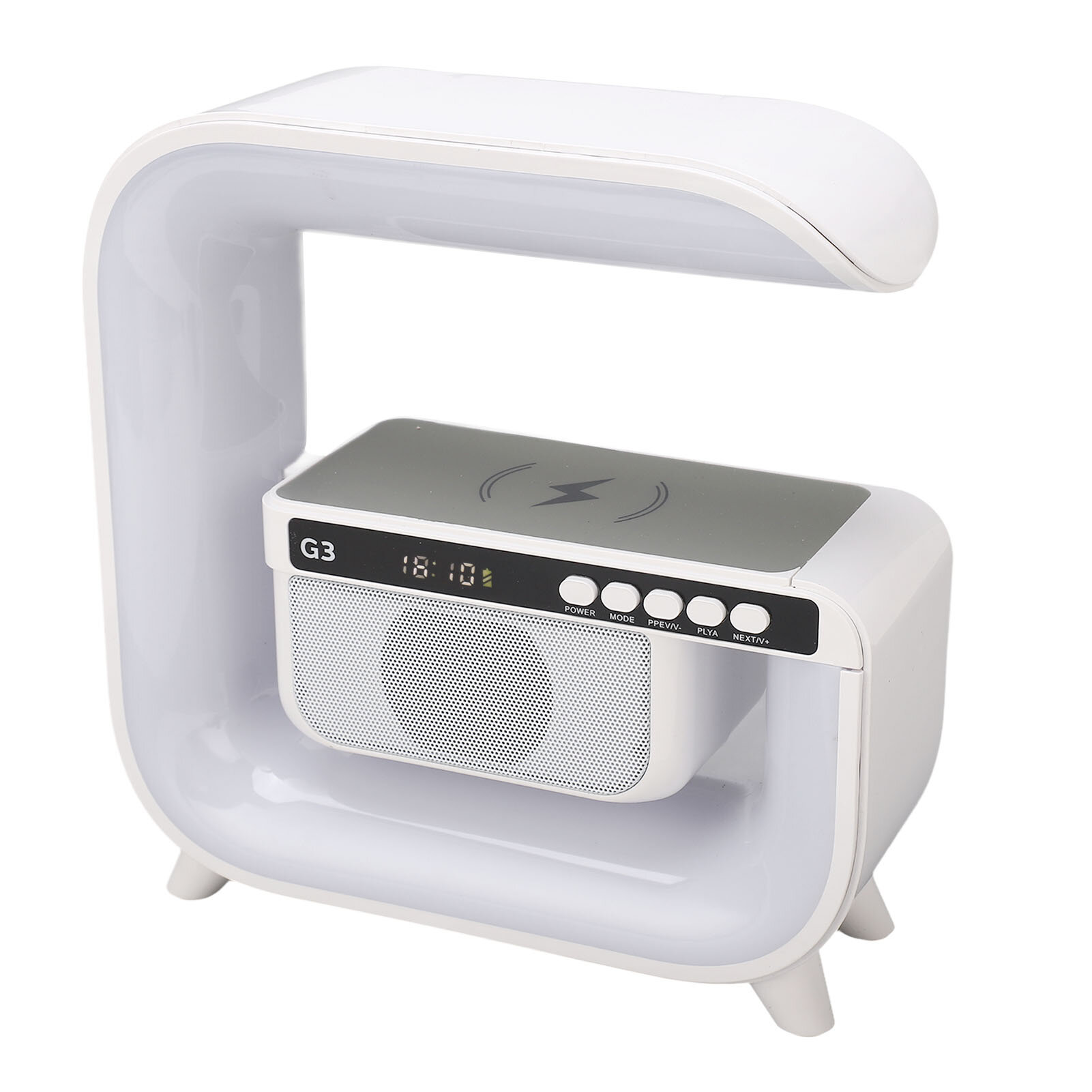 Bluetooth-колонка 15 Вт со встроенным FM-радио, беспроводной зарядкой и светодиодной ночной лампой для дома 5V