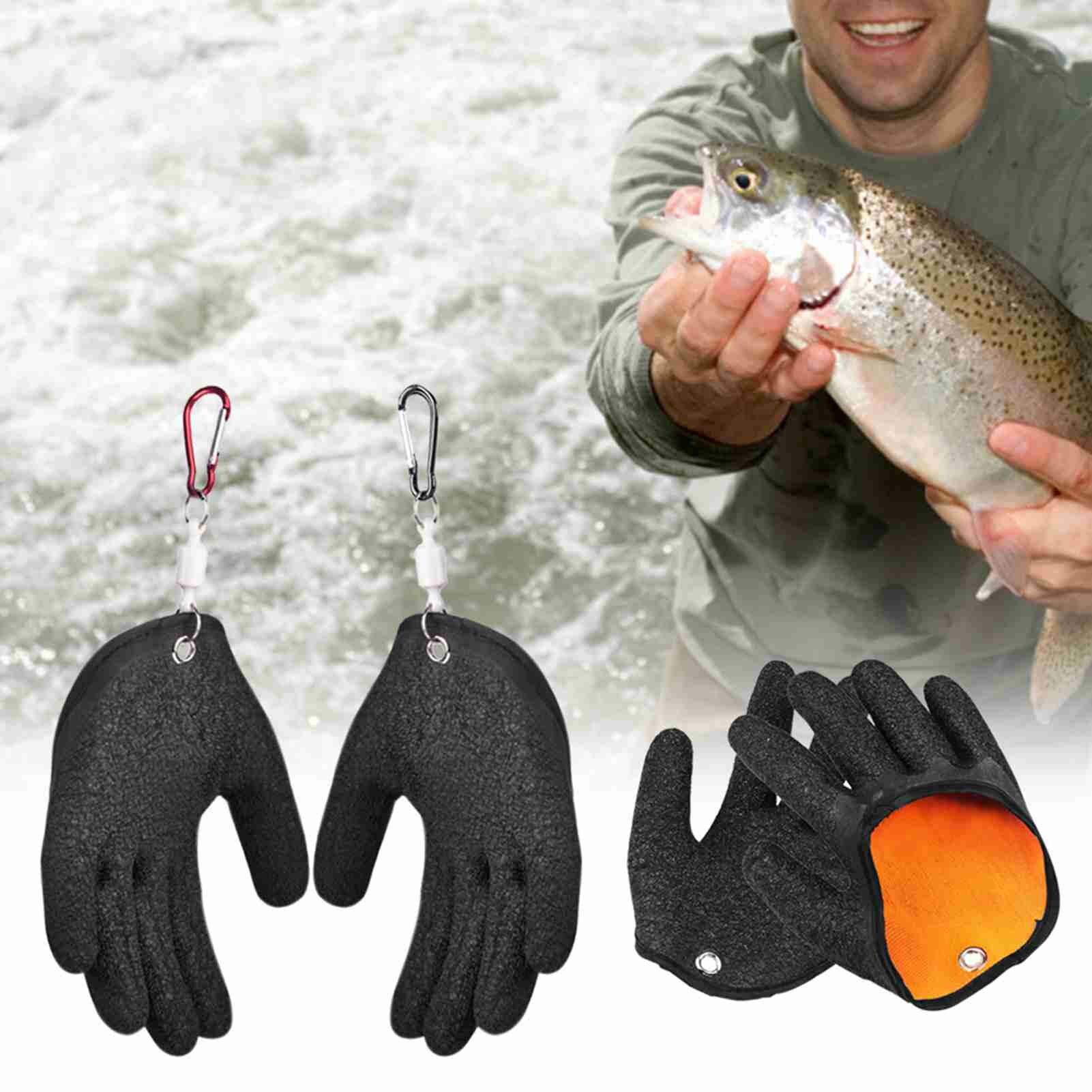 1 шт. Перчатки для рыбалки Fisherman Professional Fishing Перчатки для ловли рыбы Противоскользящие перчатки для рыбалки защищают руки от порезов, проколов и царапин