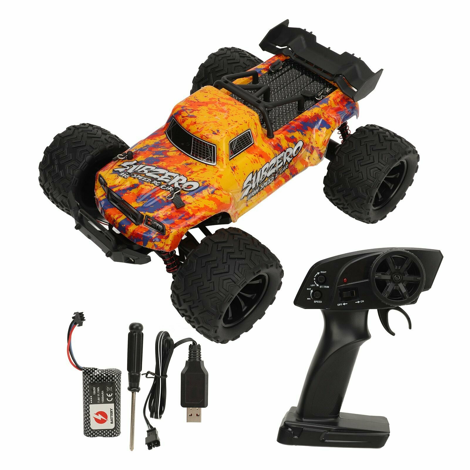 1:16 Радиоуправляемый автомобиль, высокоскоростной двойной двигатель, электрический внедорожный грузовик с дистанционным управлением для детей старше 8 лет, оранжевый