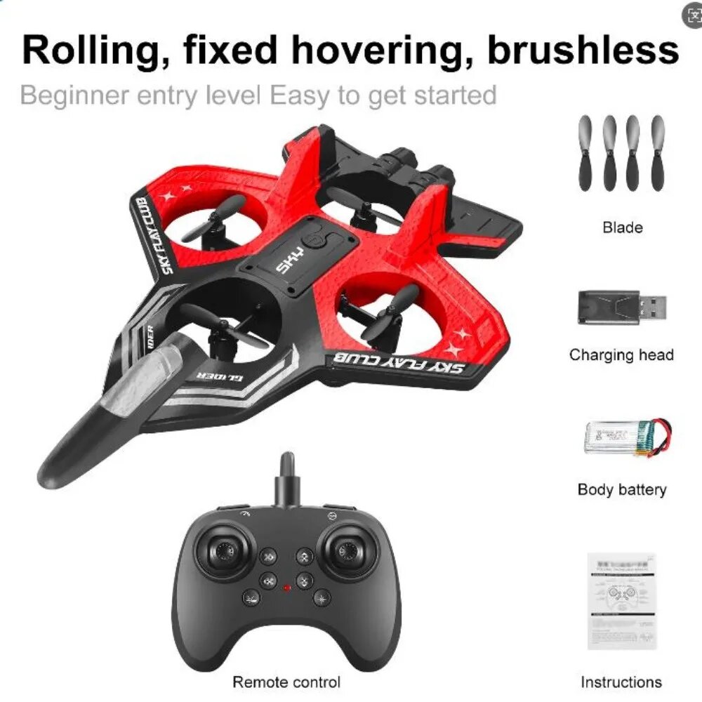 Радиоуправляемый пенопластовый самолет YP3 красный/синий Red