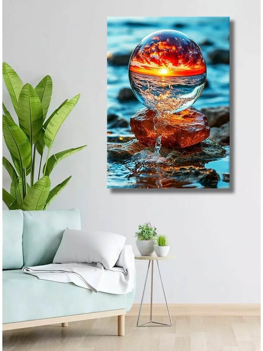 Картина "Вода в стекле", на стену 30х40см 1шт.