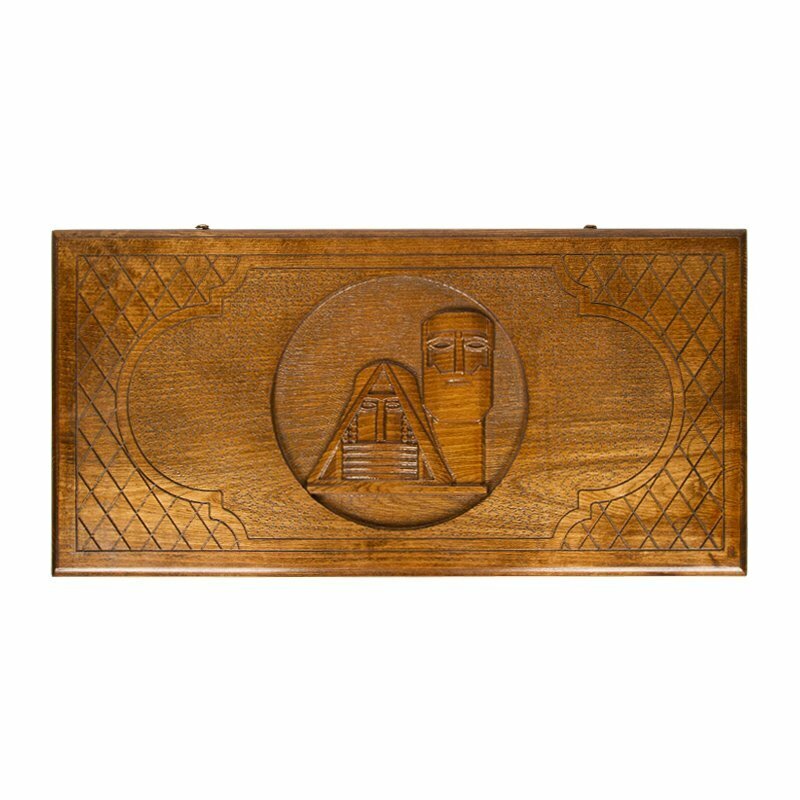 Нарды резные Арцах, Ustyan подарочные большие деревянные из бука резаные / 60х60 / армянские