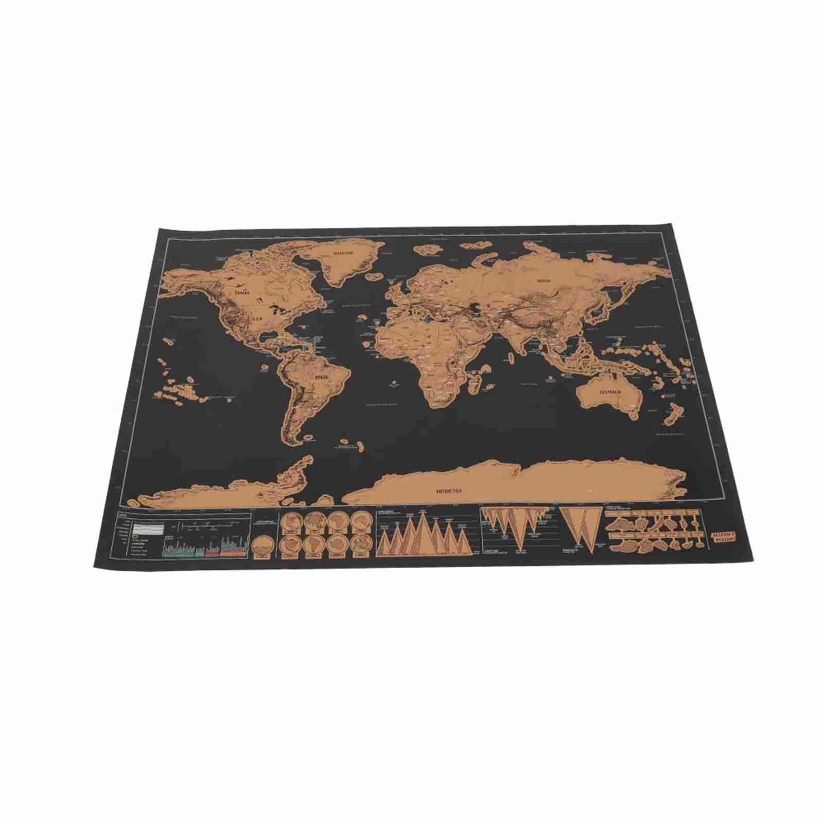 Плакат с картой мира изобразительного искусства для любителей путешествий, стильная скретч-карта для любителей приключений, 24 x 36 дюймов