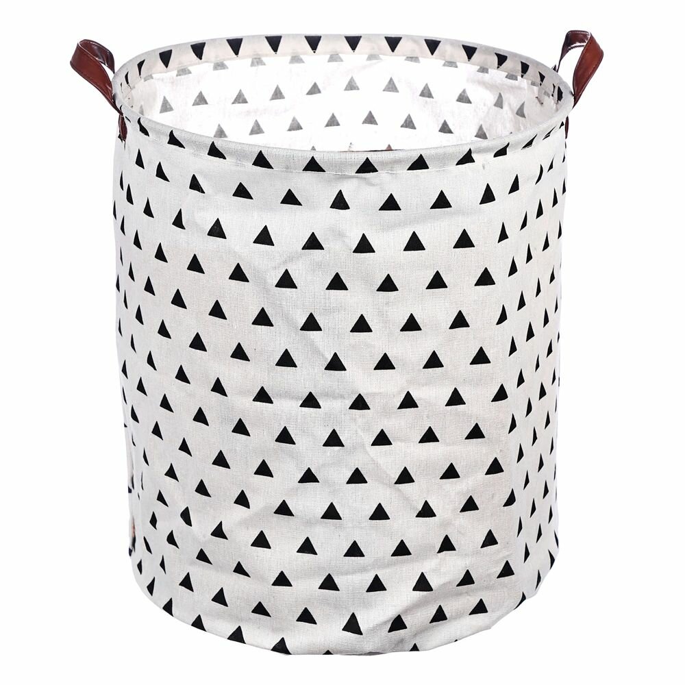 Корзина для белья Треугольники 50x40x40 см 62 л белая