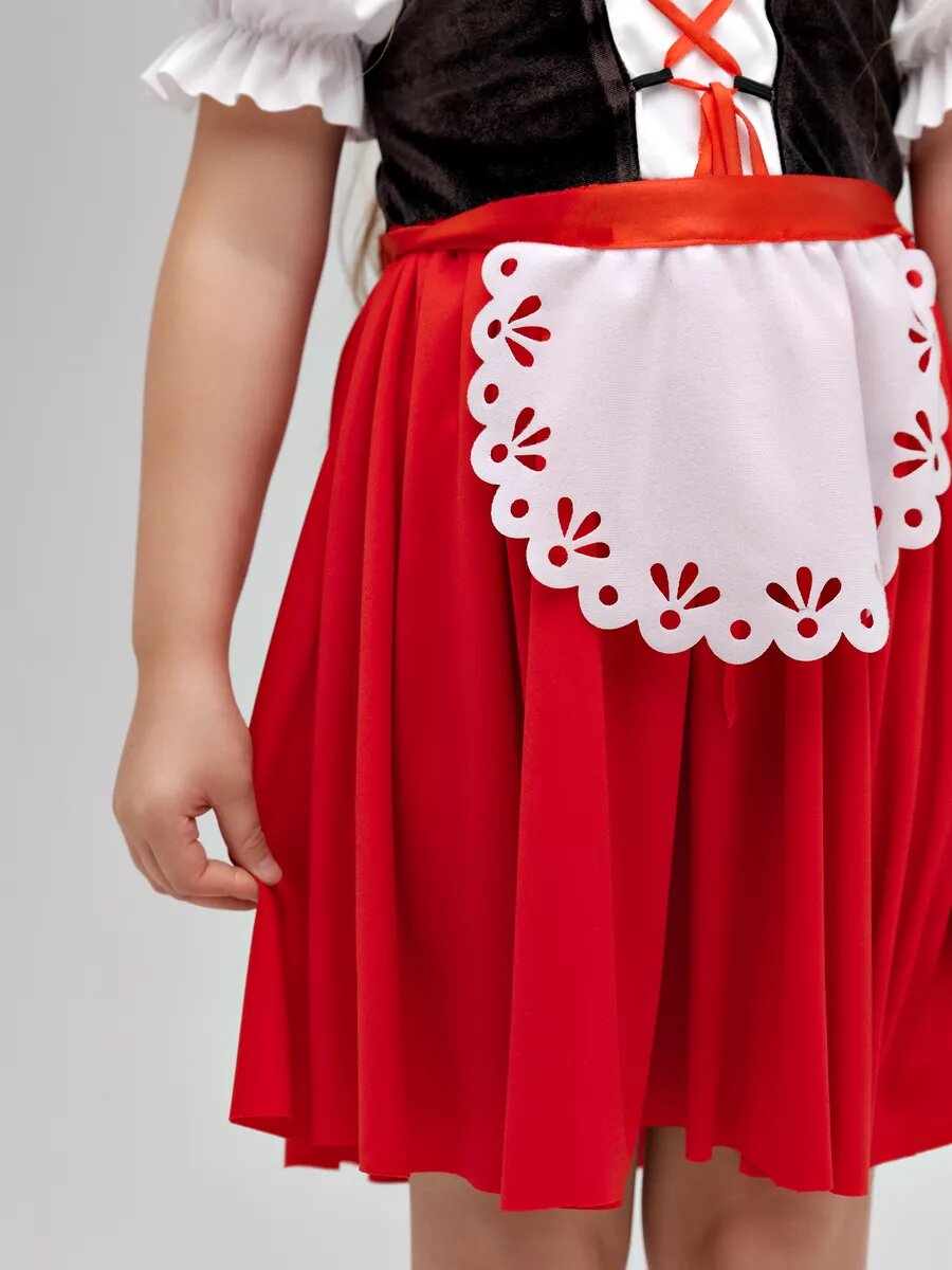 Костюм Красной шапочки детский, красный, S (104-110 см) — фото 1